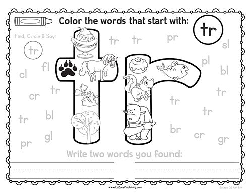 Find & Color! Word Families, Blends, Digraphs & Trigraphs - EdZonePub