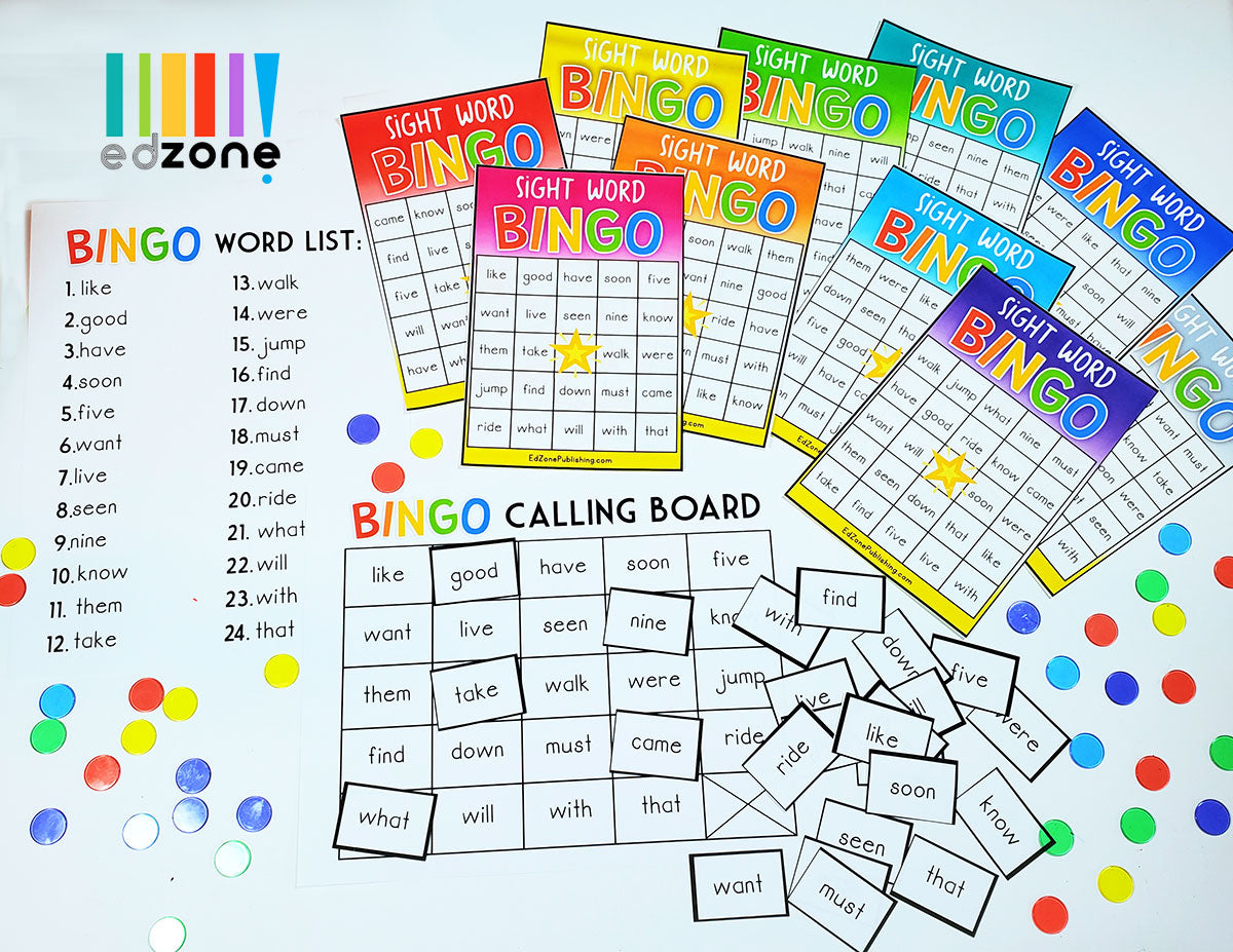 Editable Sight Word BINGO Game Pack - EdZonePub