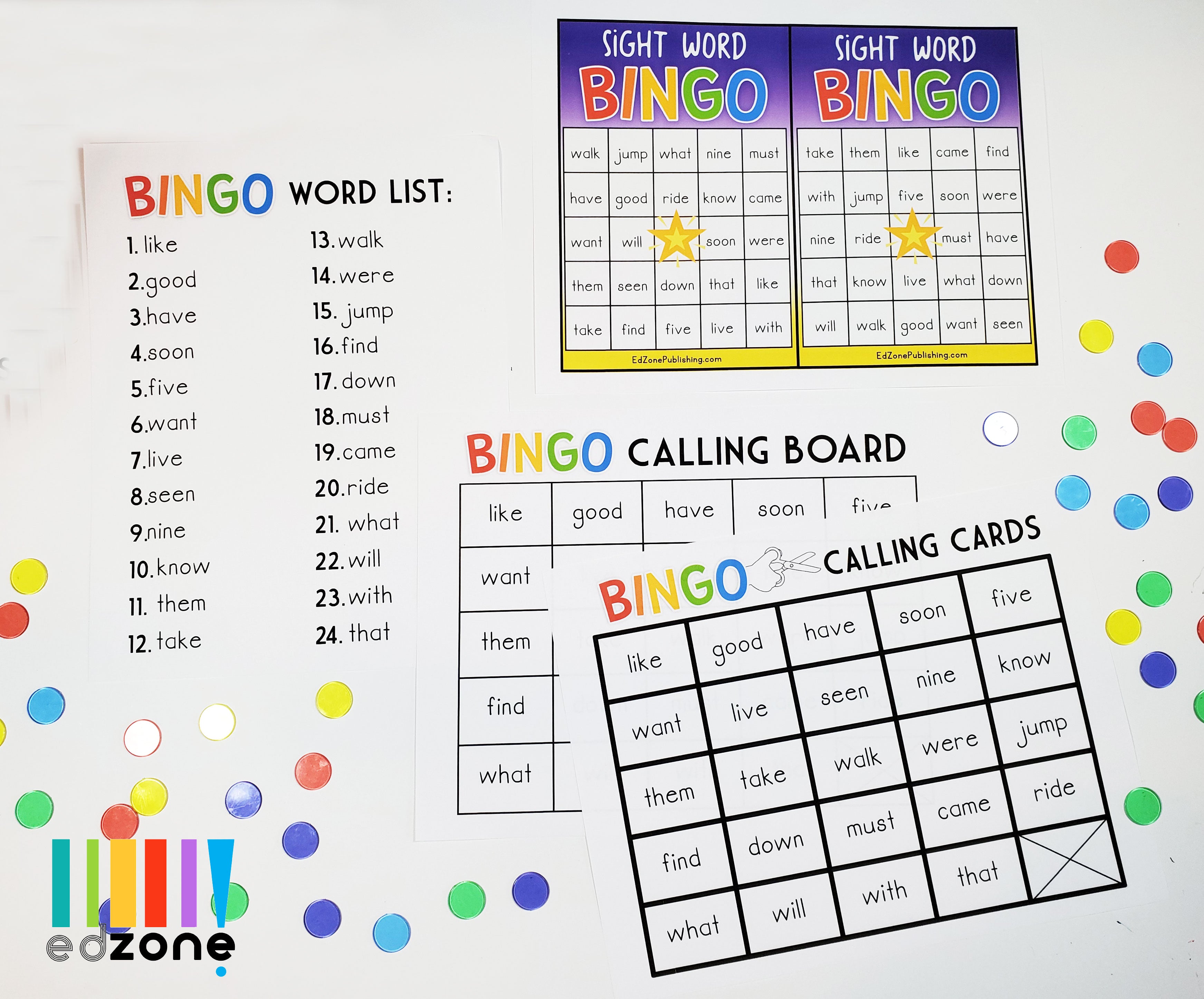 Editable Sight Word BINGO Game Pack - EdZonePub