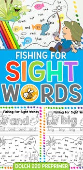 Sight Word Fishing Worksheets - EdZonePub