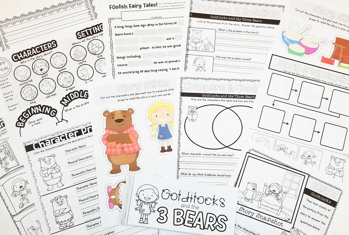 Goldilocks and the Three Bears Literacy Pack - EdZonePub