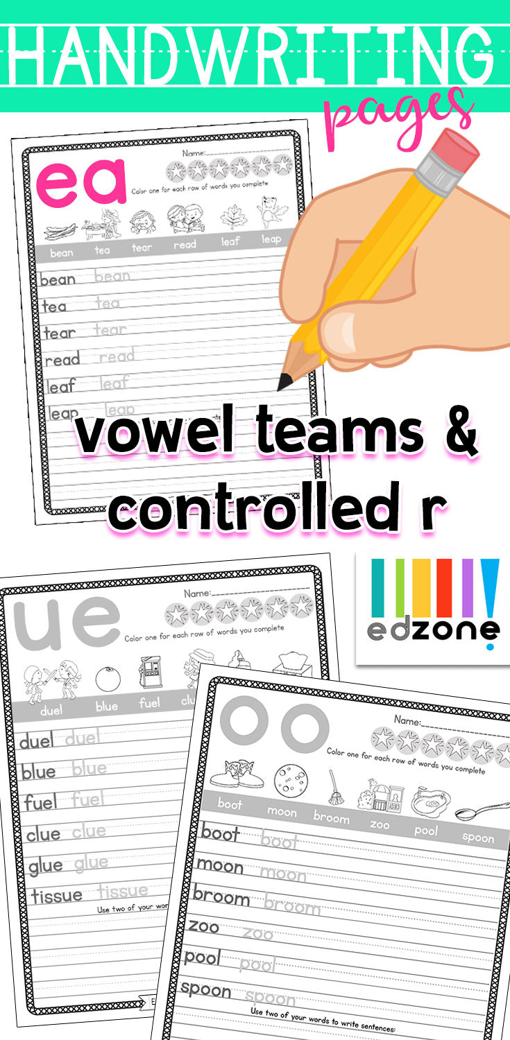 Handwriting with Vowels & Controlled R - EdZonePub