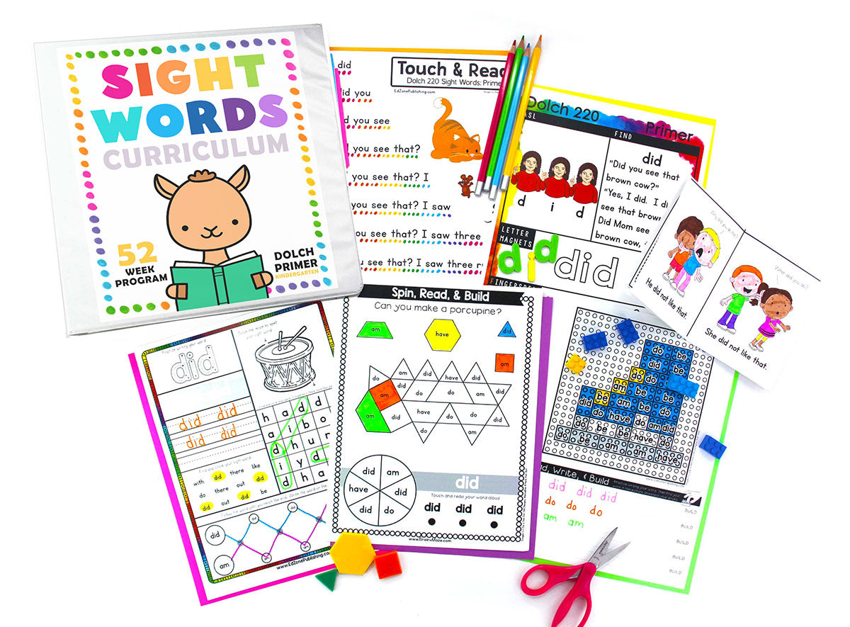 Sight Word Curriculum Bundle for Preschool & Kindergarten - EdZonePub