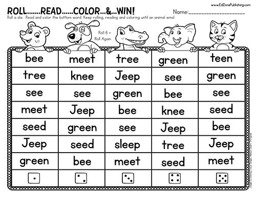 Roll, Read, & Color with Vowels & Controlled R - EdZonePub