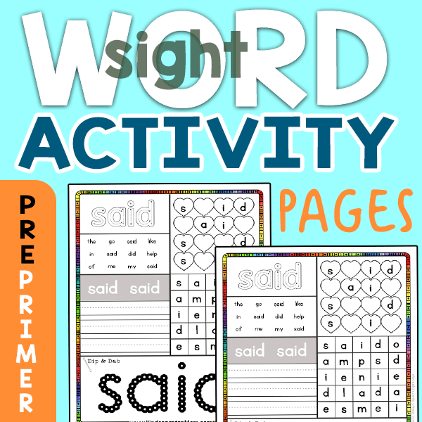 Sight Word Activity Pages - EdZonePub