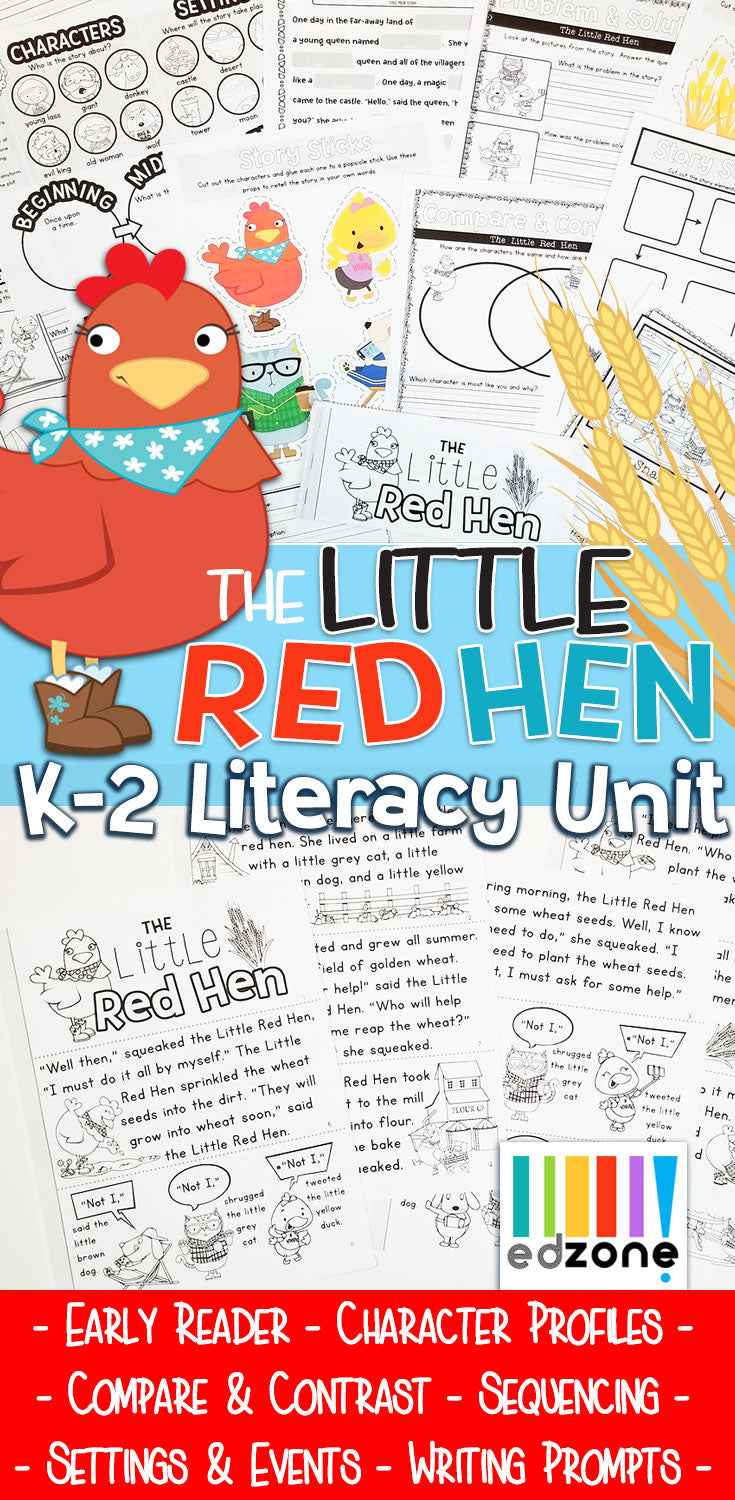 The Little Red Hen Literacy Pack - EdZonePub
